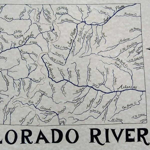 Colorado River Map - Etsy