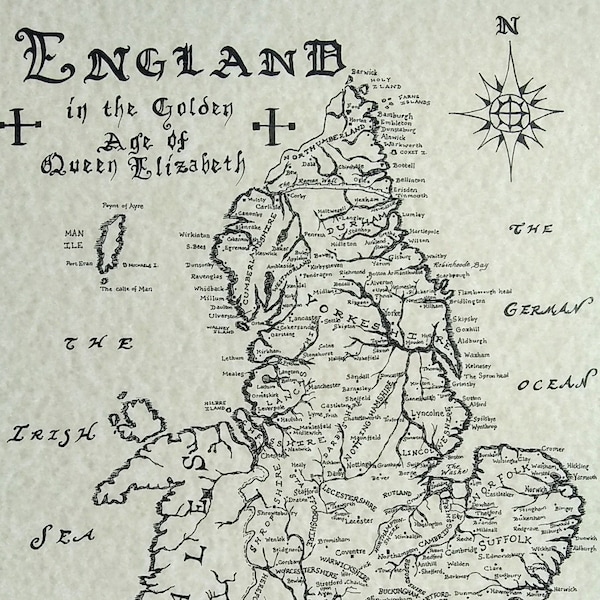 Medieval England Map - Etsy