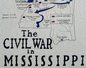 Mississippi Civil War Battles Map - Etsy