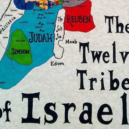 Israel 12 Tribes Map - Etsy