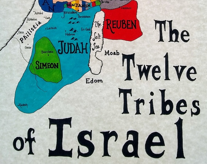 Israel 12 Tribes Map - Etsy