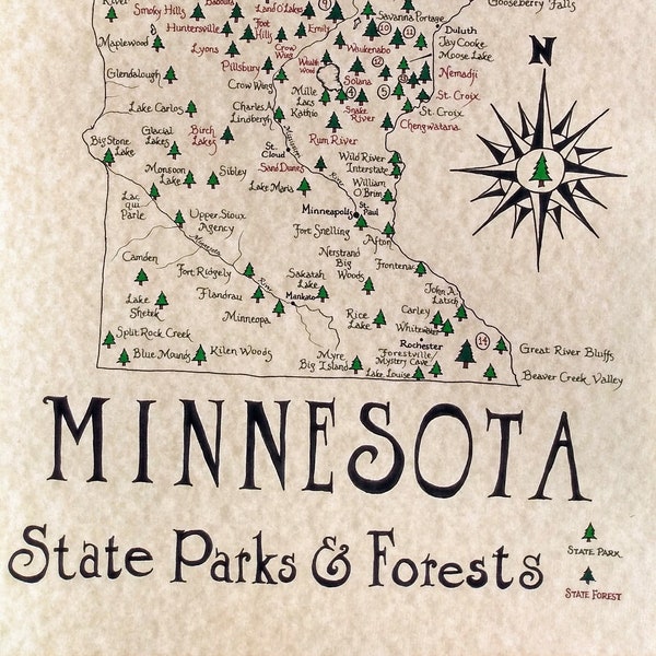 Mn State Park Map - Etsy