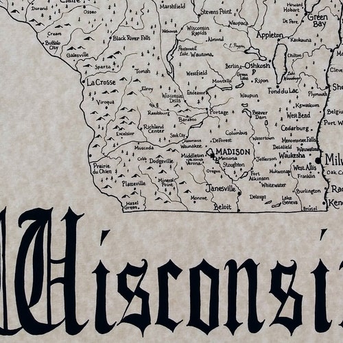Wisconsin Wineries Map - Etsy