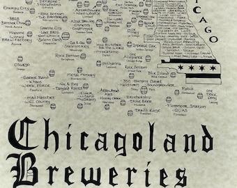 Wisconsin Breweries Map - Etsy