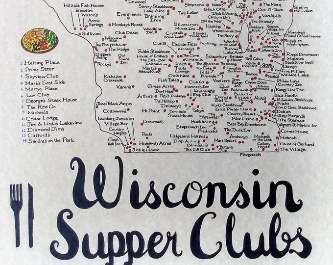 Wisconsin Supper Club Fine Art Print Poster 2023 Iconic Wisconsin - Etsy