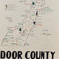 Door County Map 11x17 - Etsy