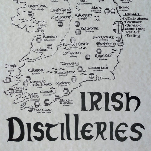 Ireland Distilleries Map - Etsy
