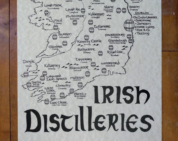 Ireland Distilleries Map - Etsy