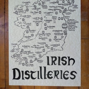 Ireland Distilleries Map - Etsy