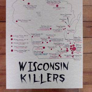Wisconsin Serial Killers Map - Etsy