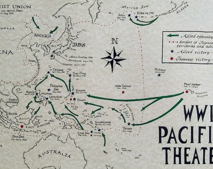 WWII Pacific Theater Map - Etsy