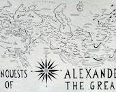 Alexander the Great Hand Drawn Map | Etsy