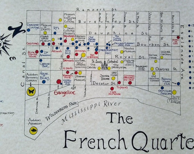New Orleans French Quarter Map - Etsy