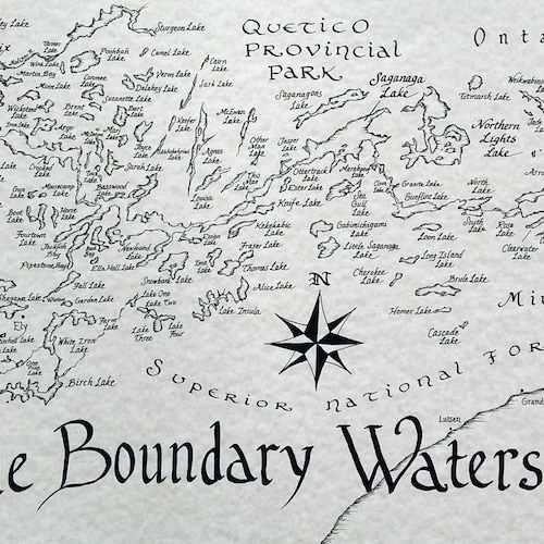 Boundary Waters Hand Drawn Map - Etsy
