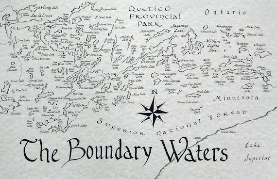 Boundary Waters Hand Drawn Map | Etsy