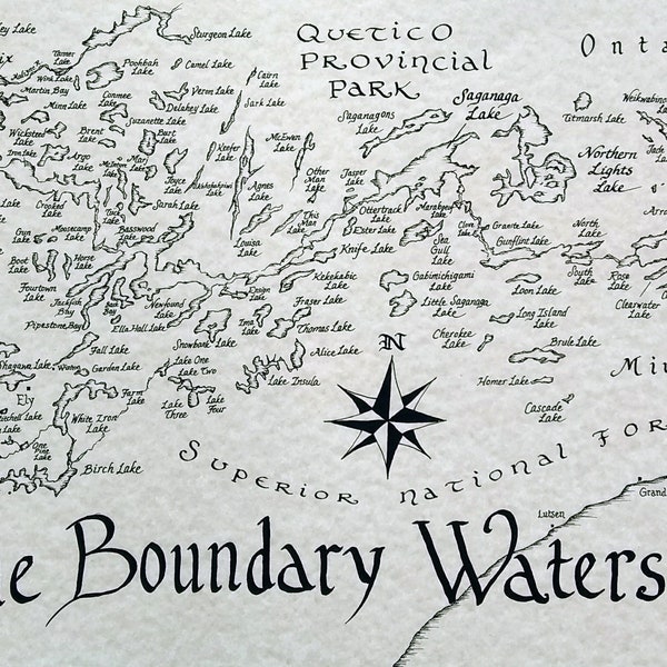 Boundary Waters Map - Etsy
