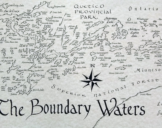 Boundary Waters Hand Drawn Map - Etsy