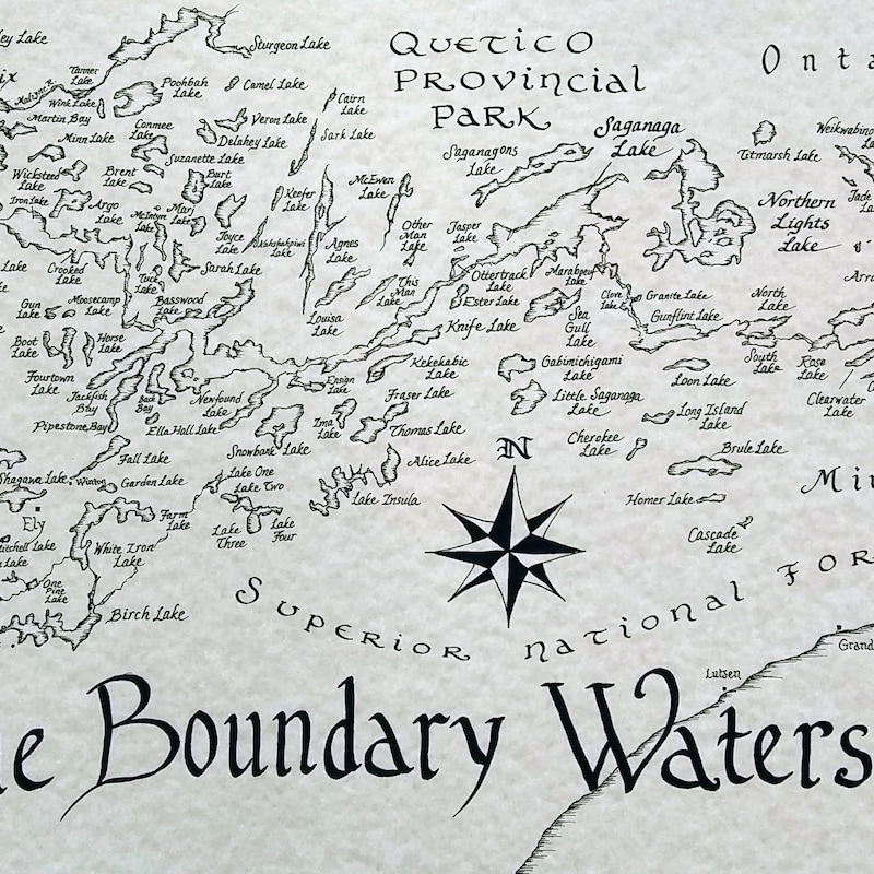Boundary Waters Map - Etsy