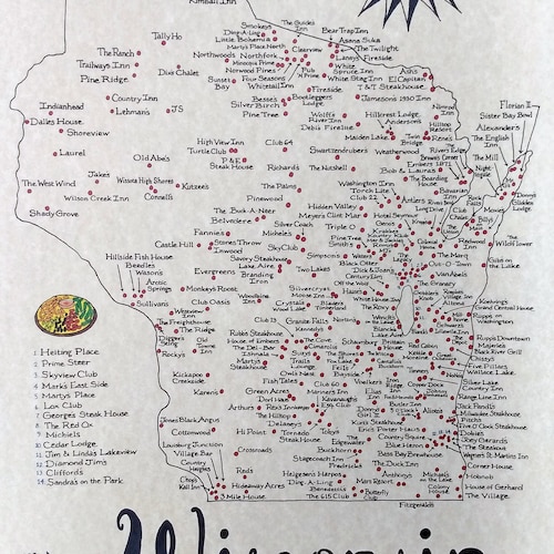 Wisconsin Supper Clubs Map REVISED 2023 - Etsy Ireland