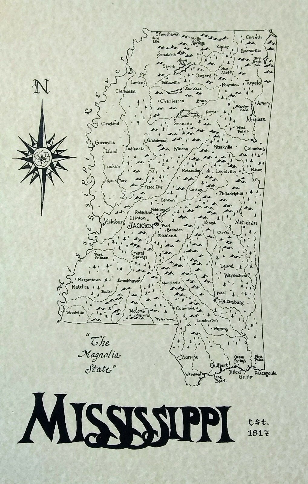 Mississippi Map - Etsy