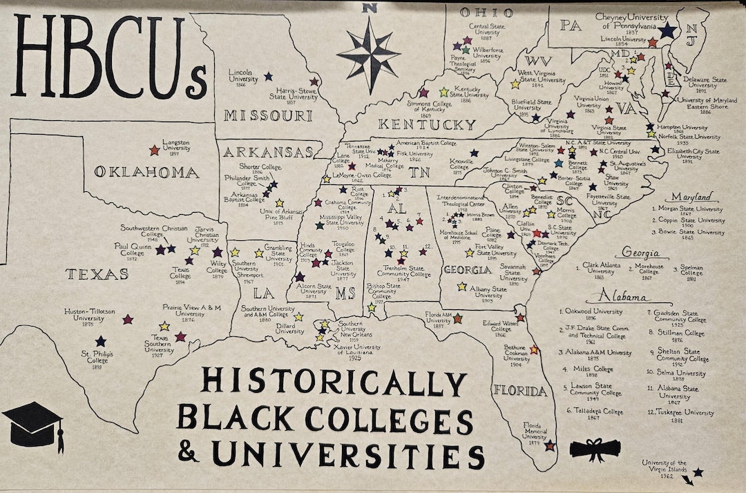 Hbcus Map - Etsy