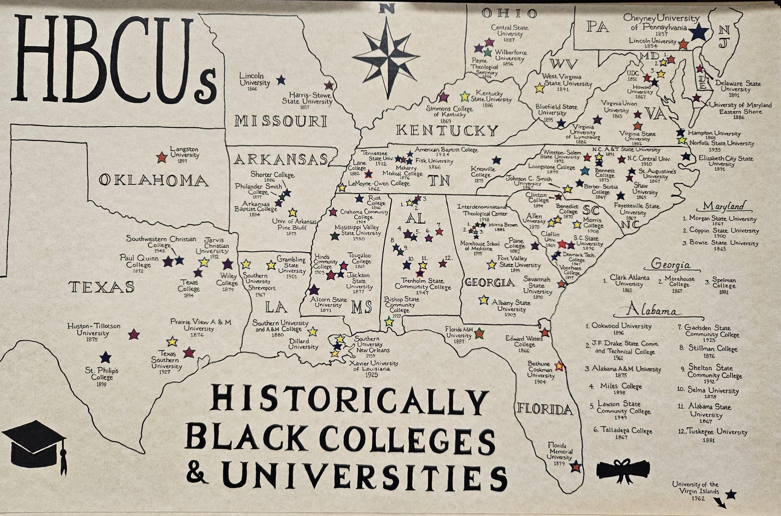 Hbcus Map - Etsy