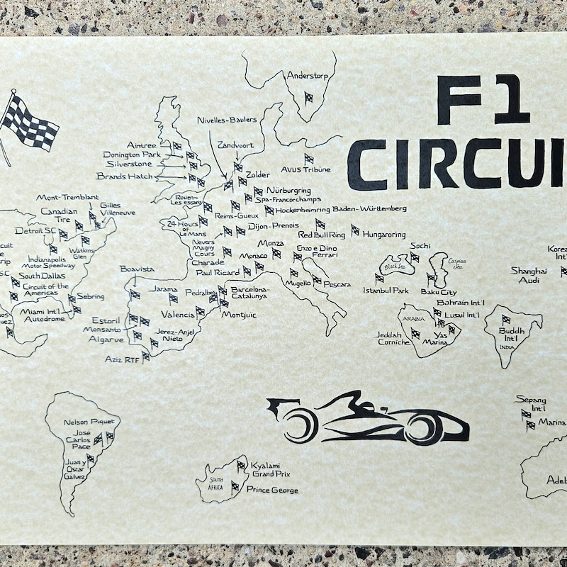 Formula 1 Track Map - Etsy