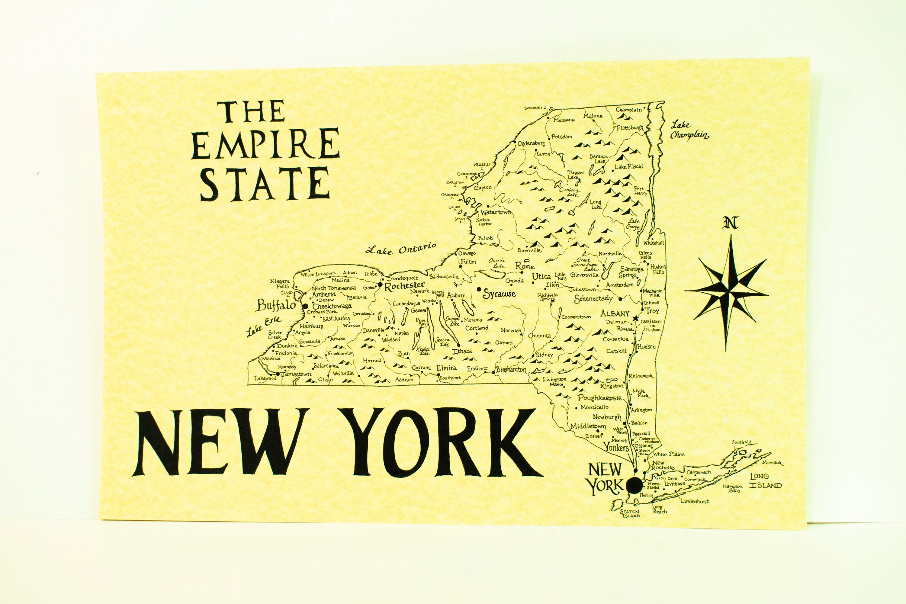 New York Map 11x17 - Etsy