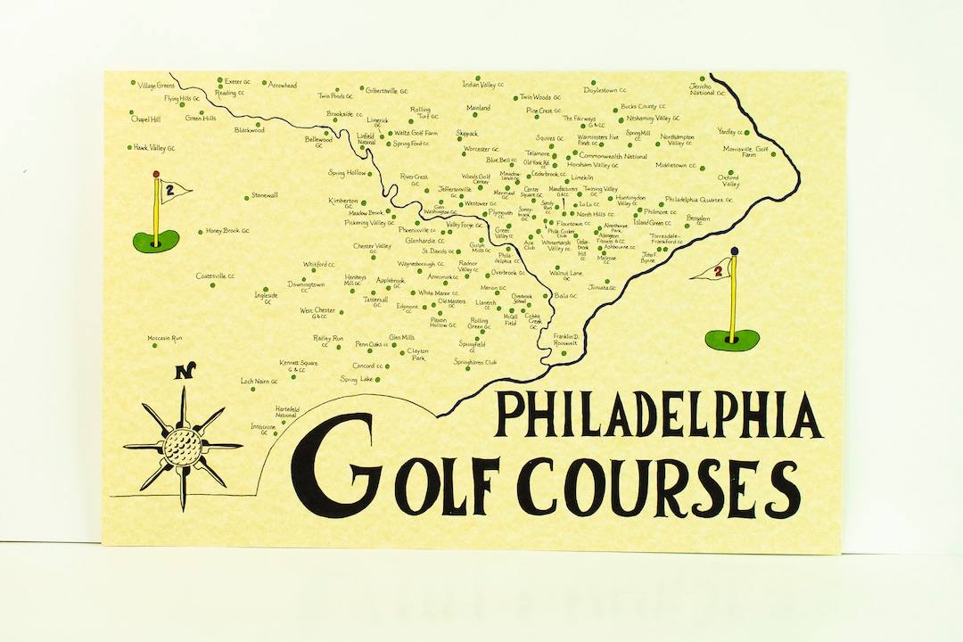 Philadelphia Golf Course Map - Etsy
