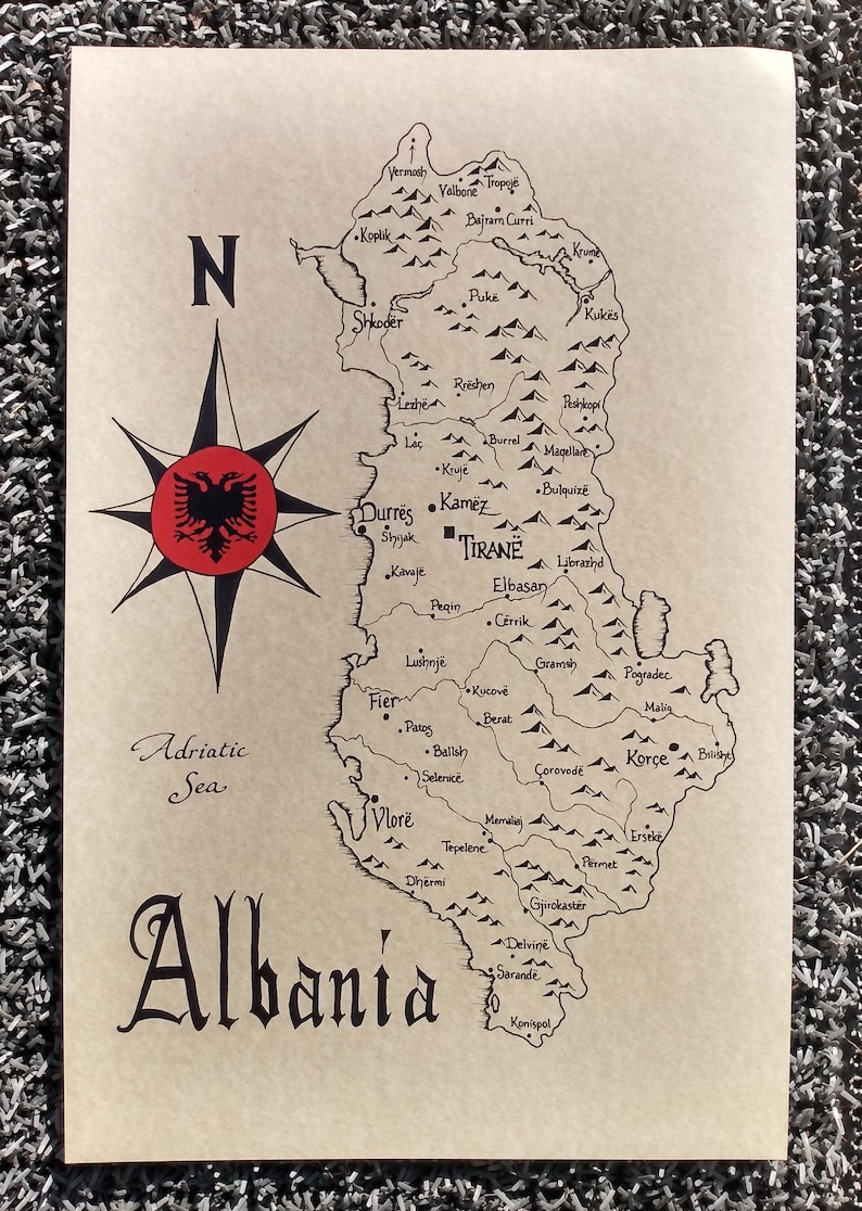 Albania Map 11x17 - Etsy