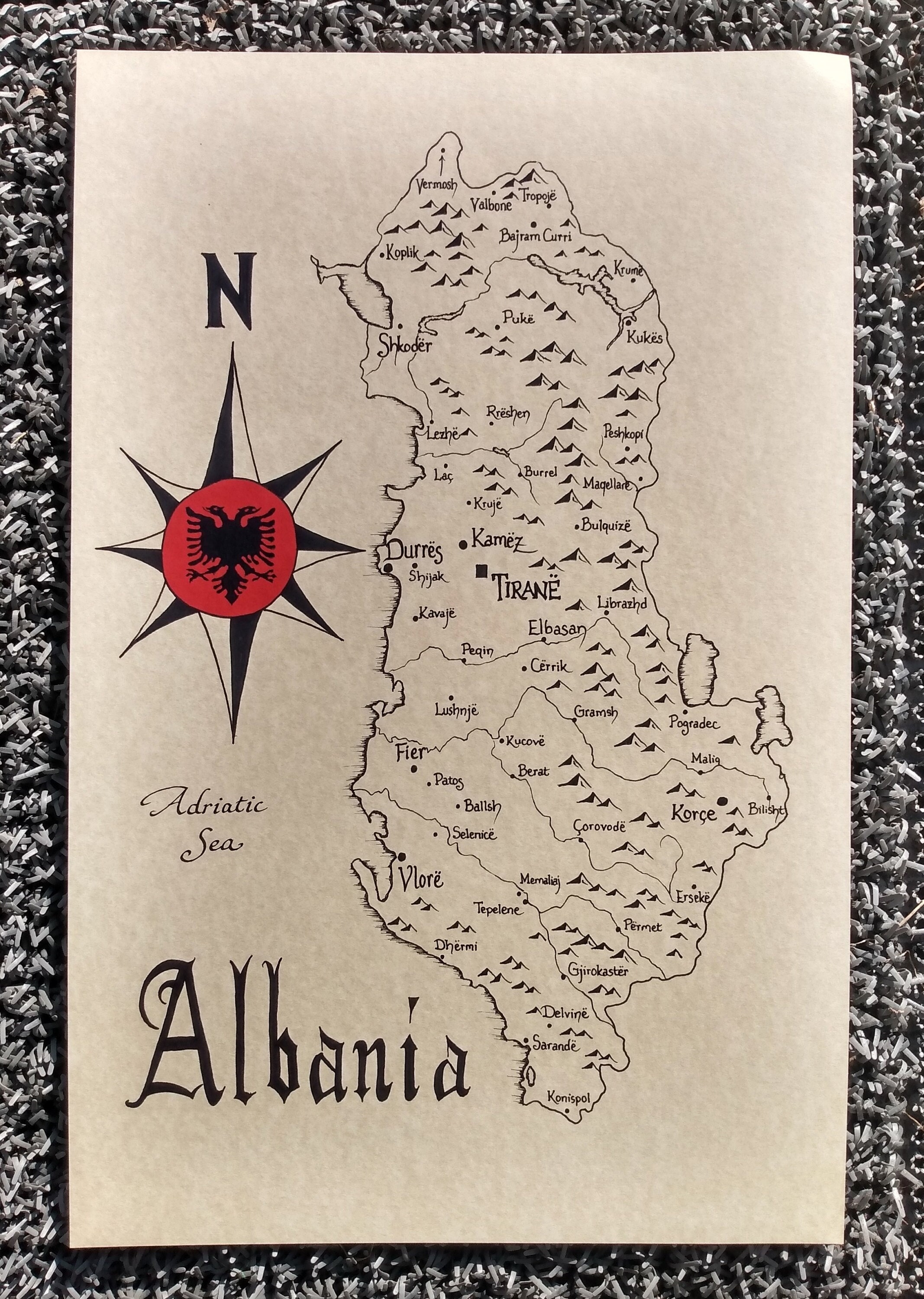 Albania Map 11x17 - Etsy