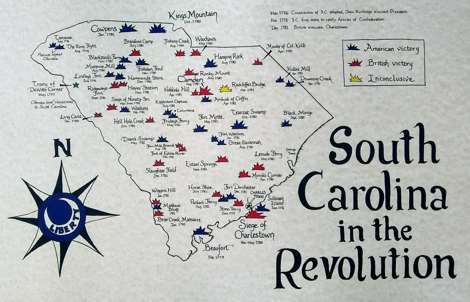 South Carolina American Revolution Map | Etsy