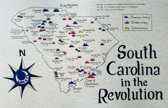 South Carolina American Revolution Map | Etsy