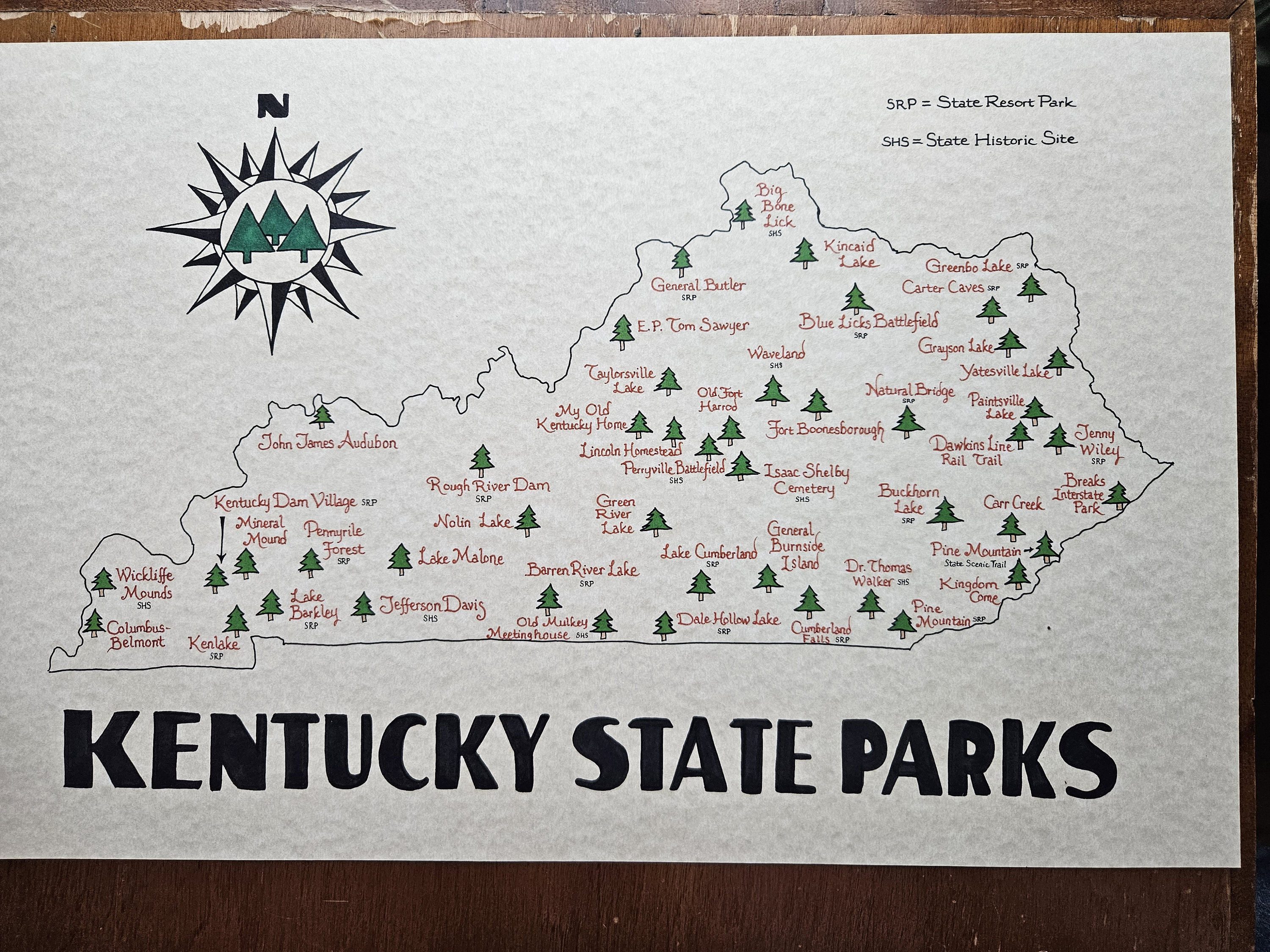 Kentucky State Parks Map - Etsy