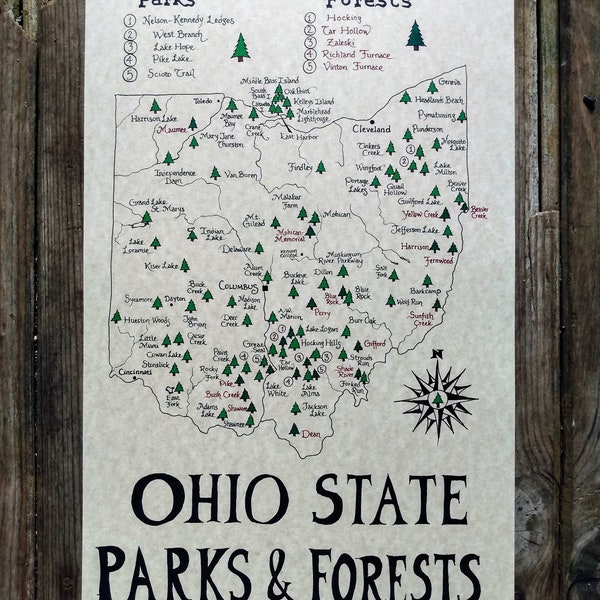 Ohio State Parks Map Svg - Etsy
