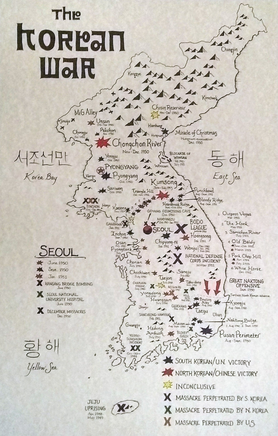 Korean War Map - Etsy