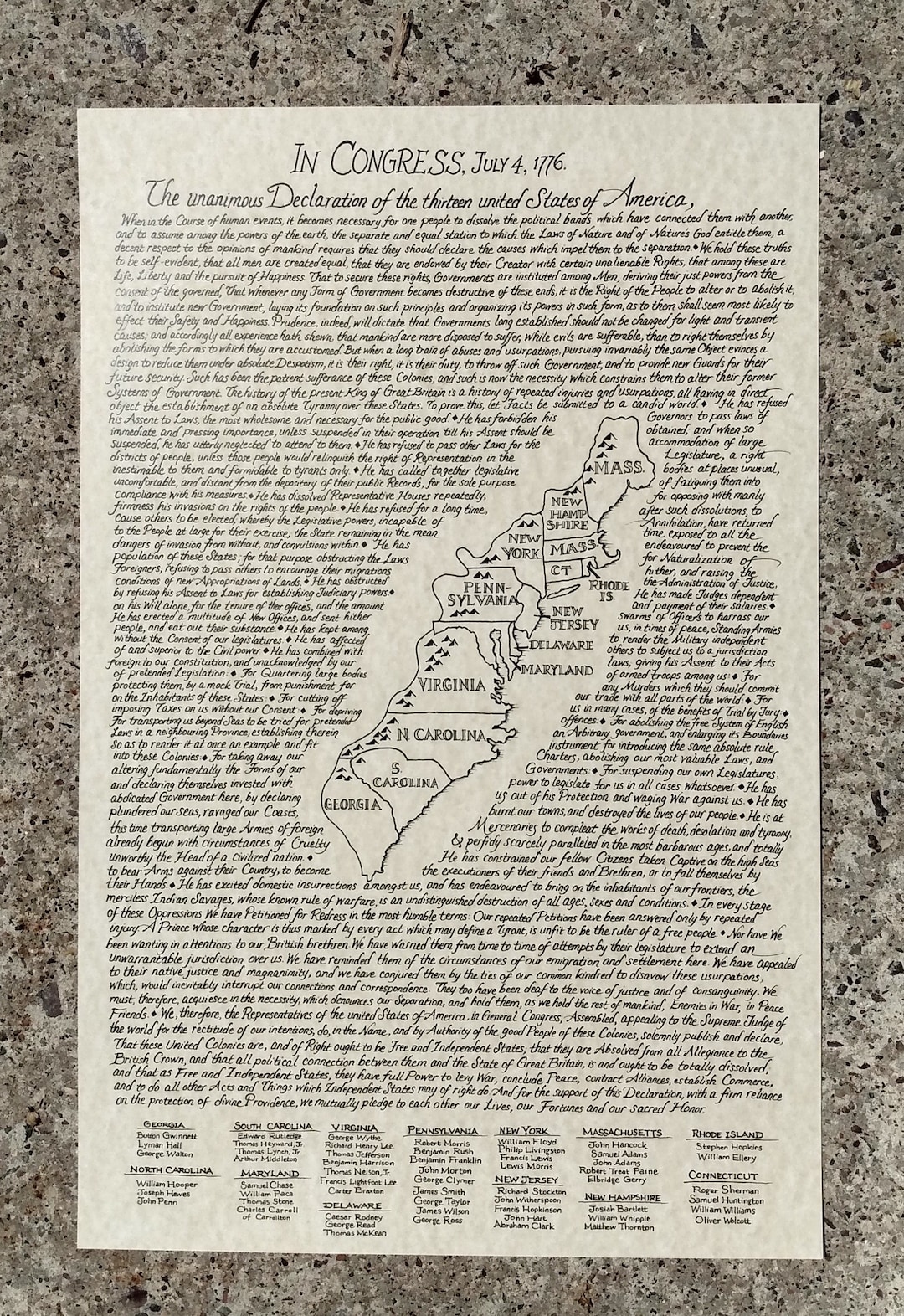 Declaration of Independence US Map 1775 - Etsy
