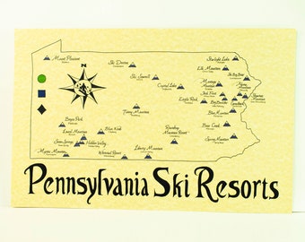 New York Ski Resorts Map | Etsy