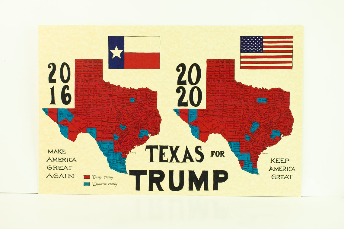 Texas for Trump Map - Etsy