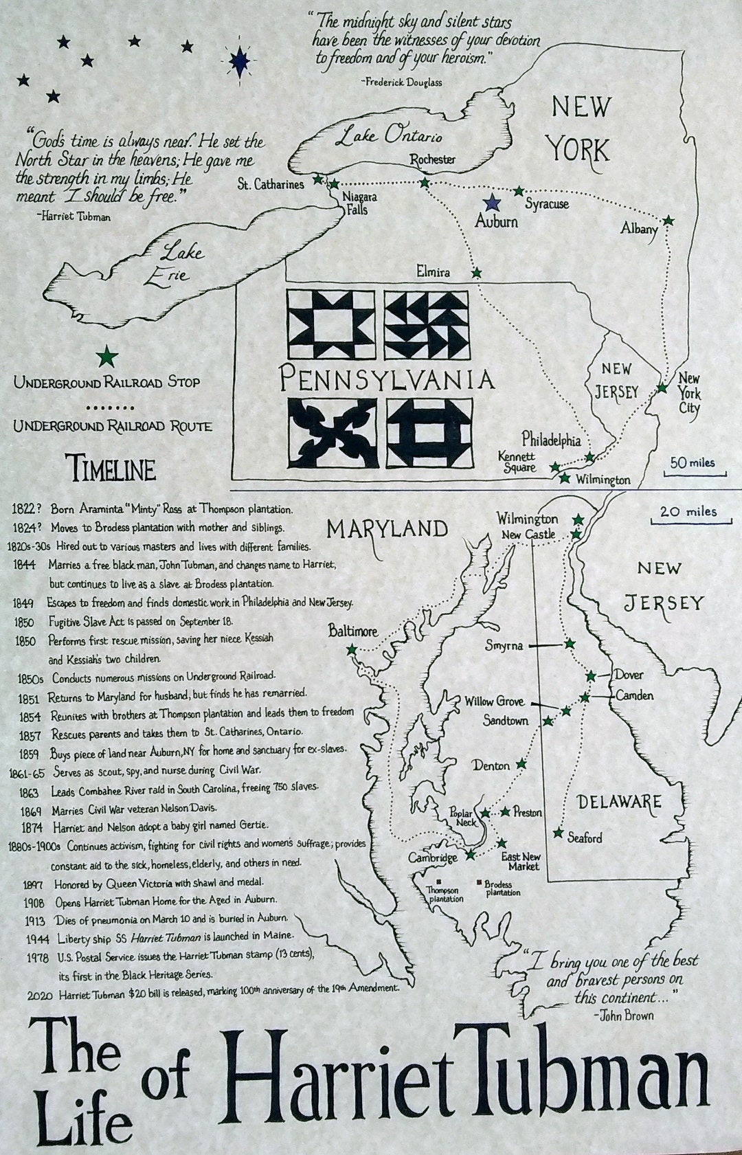 Harriet Tubman Map - Etsy