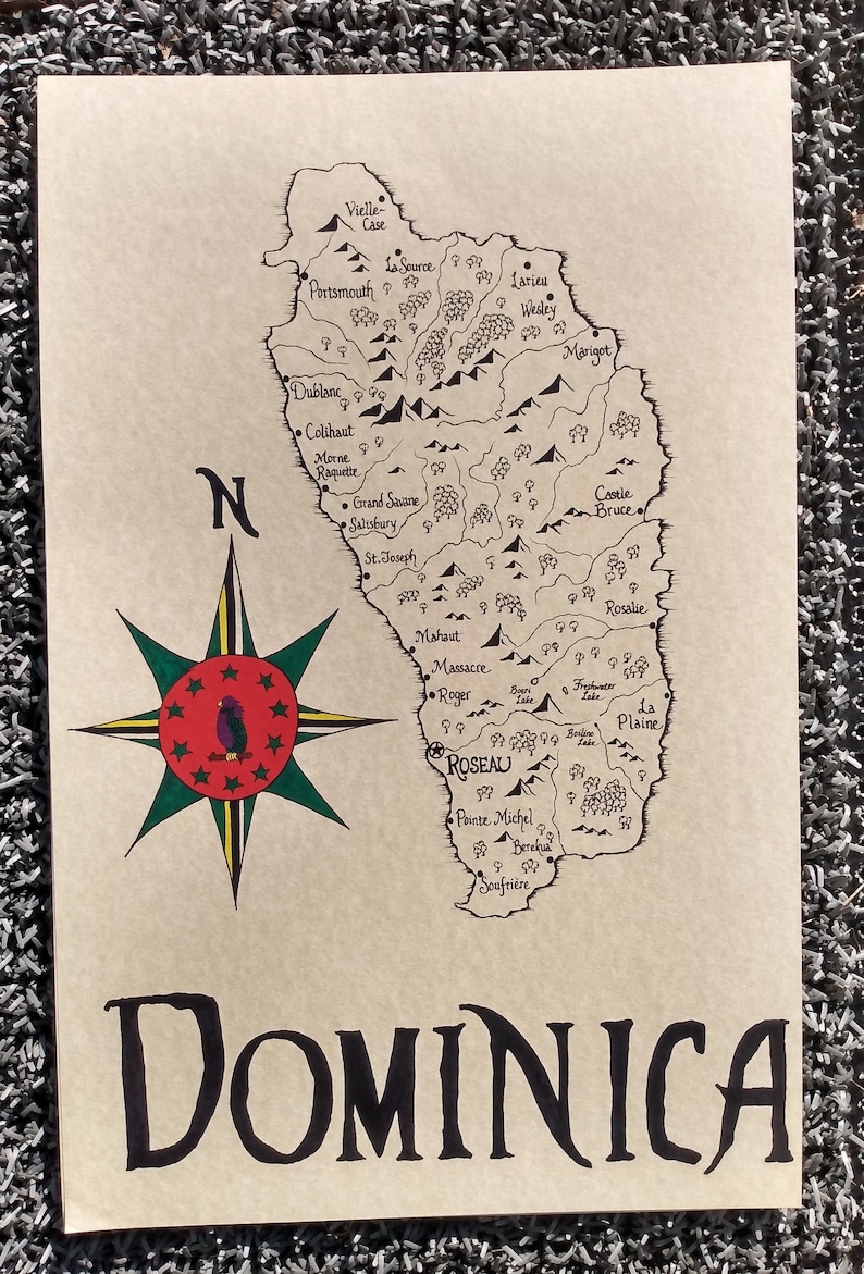 Dominica Map 11x17 - Etsy