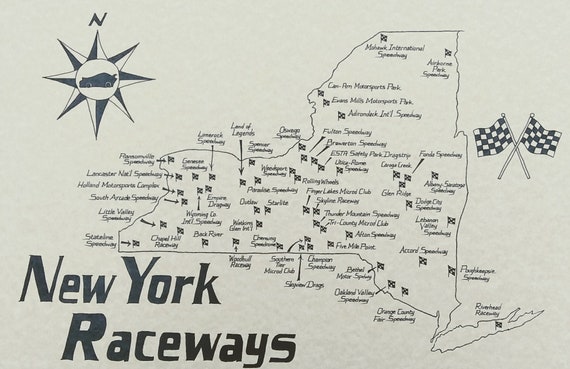 New York Raceways Map | Etsy