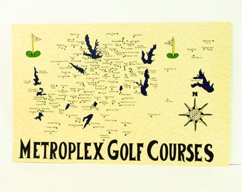 Texas Golf Course Map - Etsy