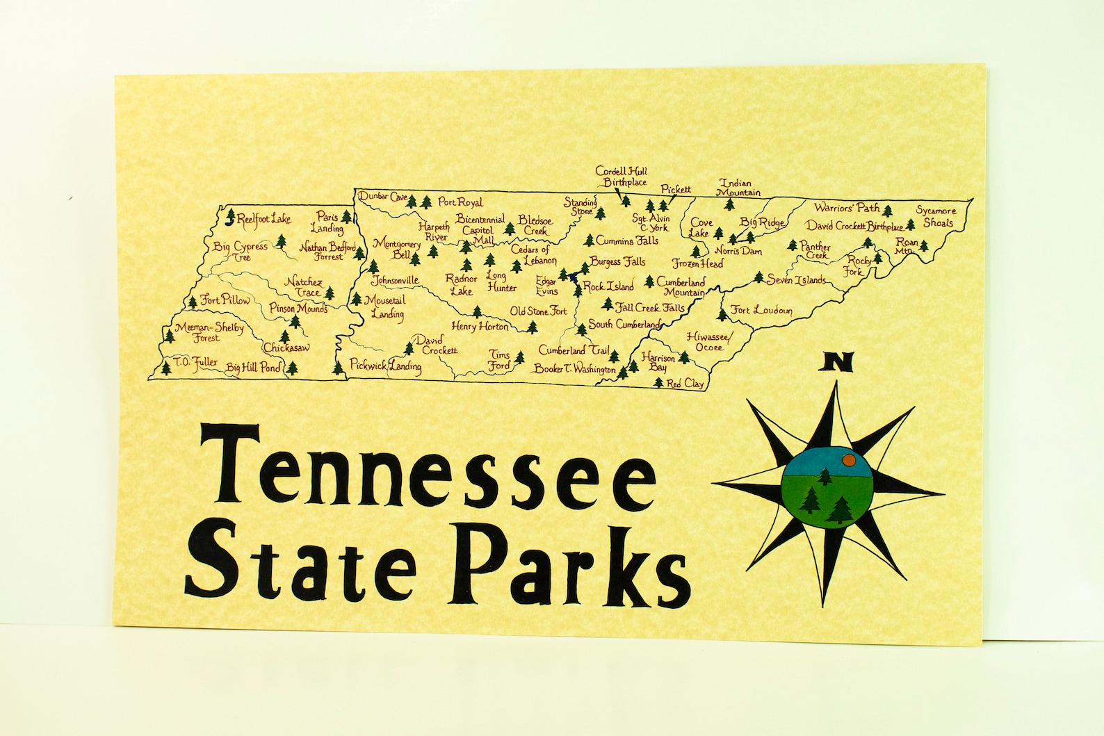 Tennessee State Parks Map - Etsy