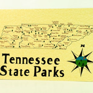 Tennessee State Parks Map - Etsy