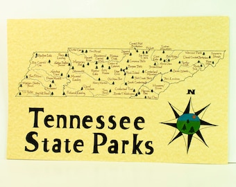 Tennessee State Parks Map-tennessee State Parks - Etsy