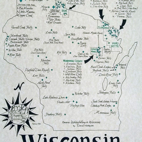 Wisconsin State Parks Map - Etsy