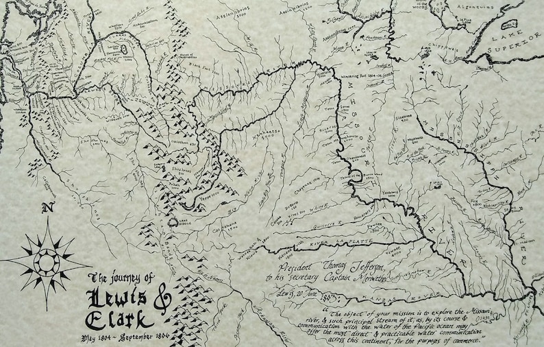 Lewis and Clark Map - Etsy