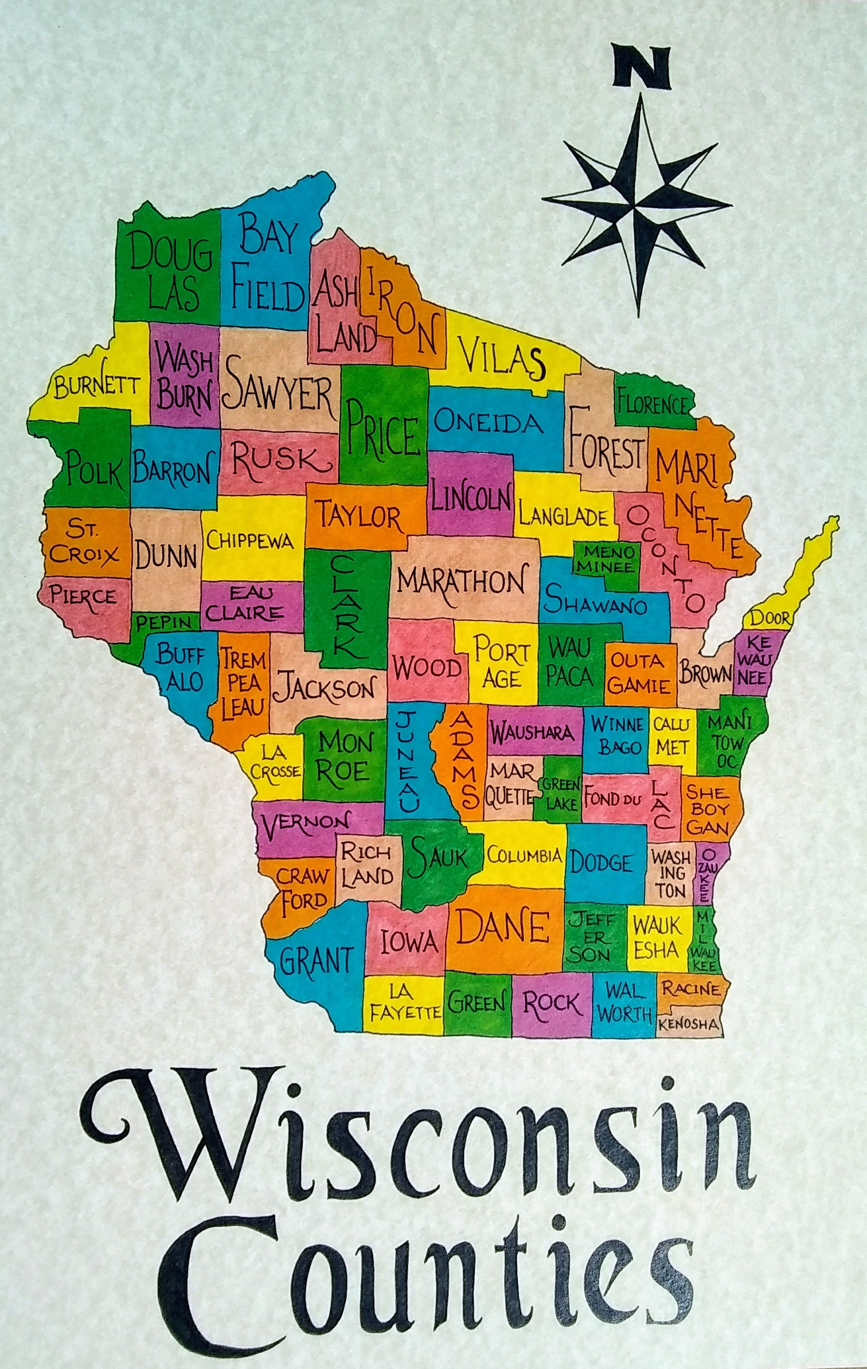 Mapa Oficial De Wisconsin Con Ciudades 107 Wisconsin Map Cities Stock