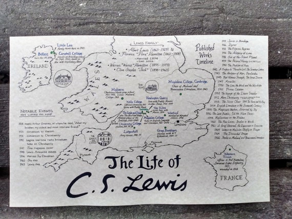 C.S. Lewis Map 11x17 - Etsy